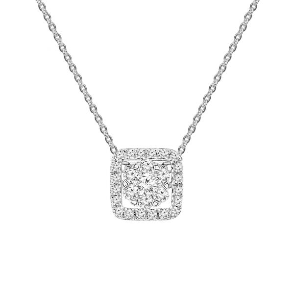 Order Square Diamond Pendant with Chain Online | GCC