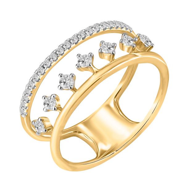 Buy Crown Luxe Diamond Ring |14K Yellow Gold| 2.7g | 0.266ct