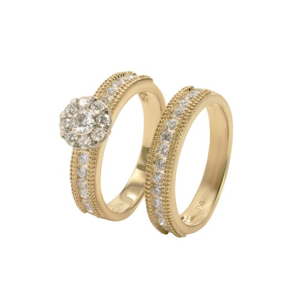 Find Floral Coronet Diamond Ring in 18K Yellow Gold Online.